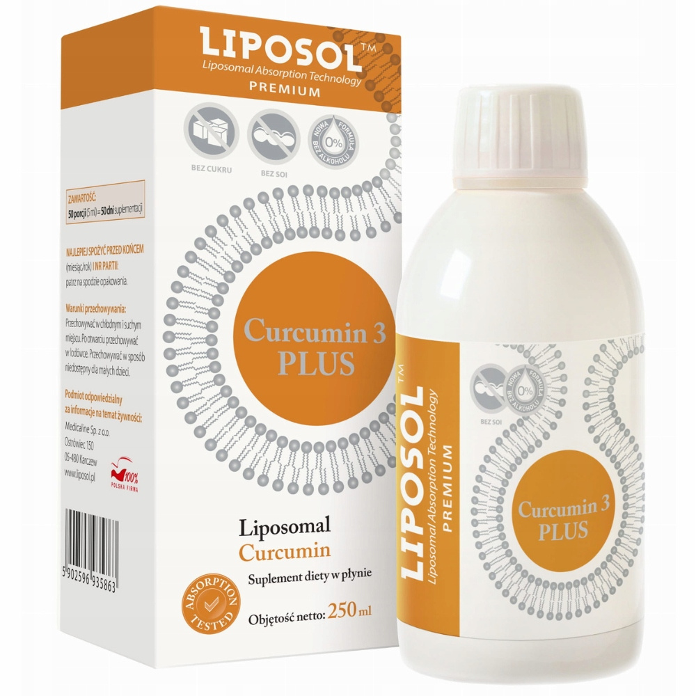 Aliness Liposol Curcumin 3 Plus Kurkumina Suplement Odporność Skóra ...